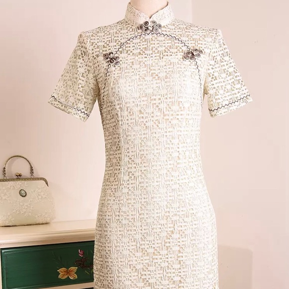 Dresses | Elegant Lace Chinese Dress Brand New With Tag | Poshmark